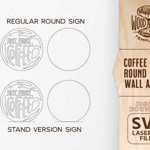 Coffee SVG Sign, Coffee Sign SVG, Coffee Quote Svg, Coffee Round Sign ...
