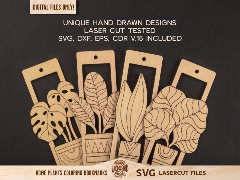 Plant Bookmarks SVG Laser Cut File (digital Download) - Etsy
