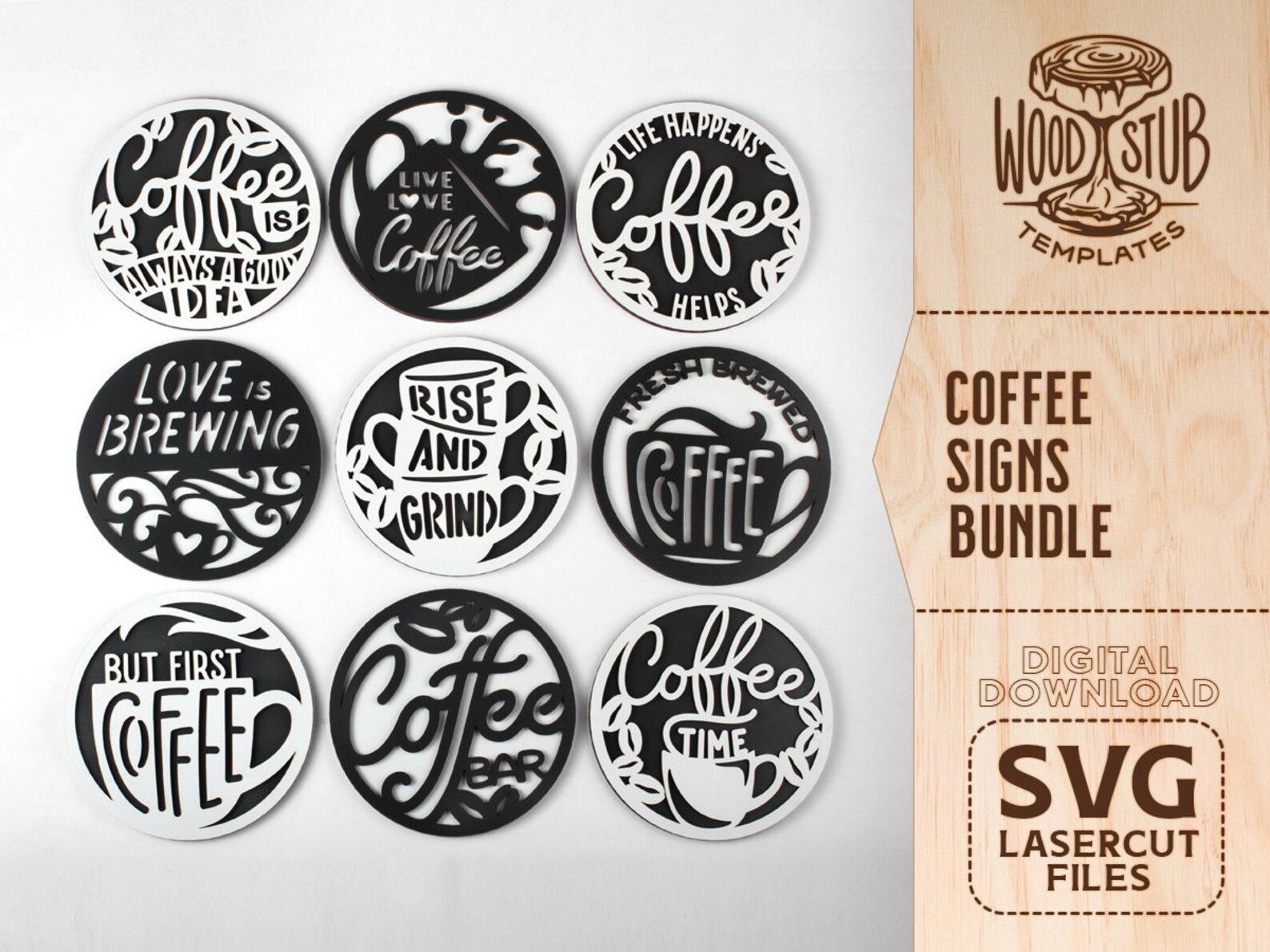 Coffee Signs Bundle SVG Coffee SVG Sign Coffee Sign SVG - Etsy