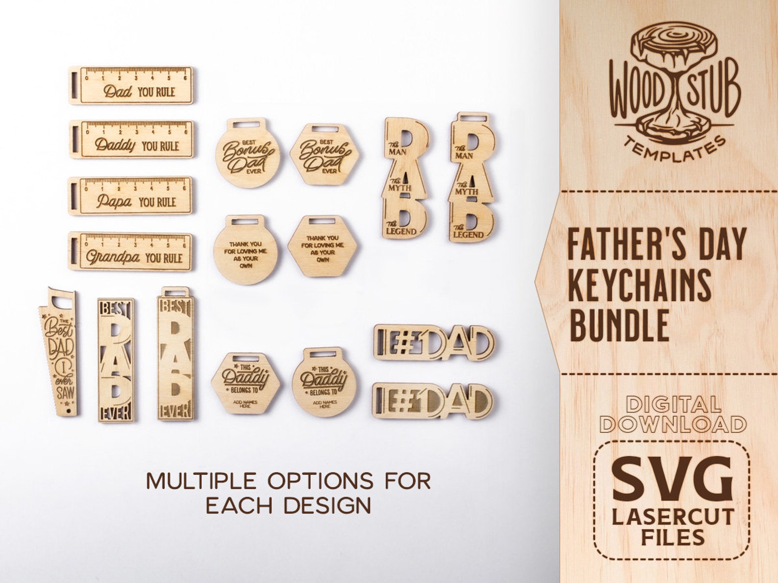 Fathers Day Keychain Bundle SVG Dad Keychain SVG Fathers | Etsy Canada