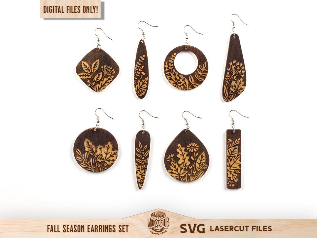 Fall Earrings SVG, Fall Earrings, Earrings SVG, Flower Earrings Svg ...
