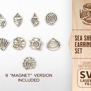 Sea Shell Earrings SVG, Earrings SVG, Earrings Laser File, Earrings ...