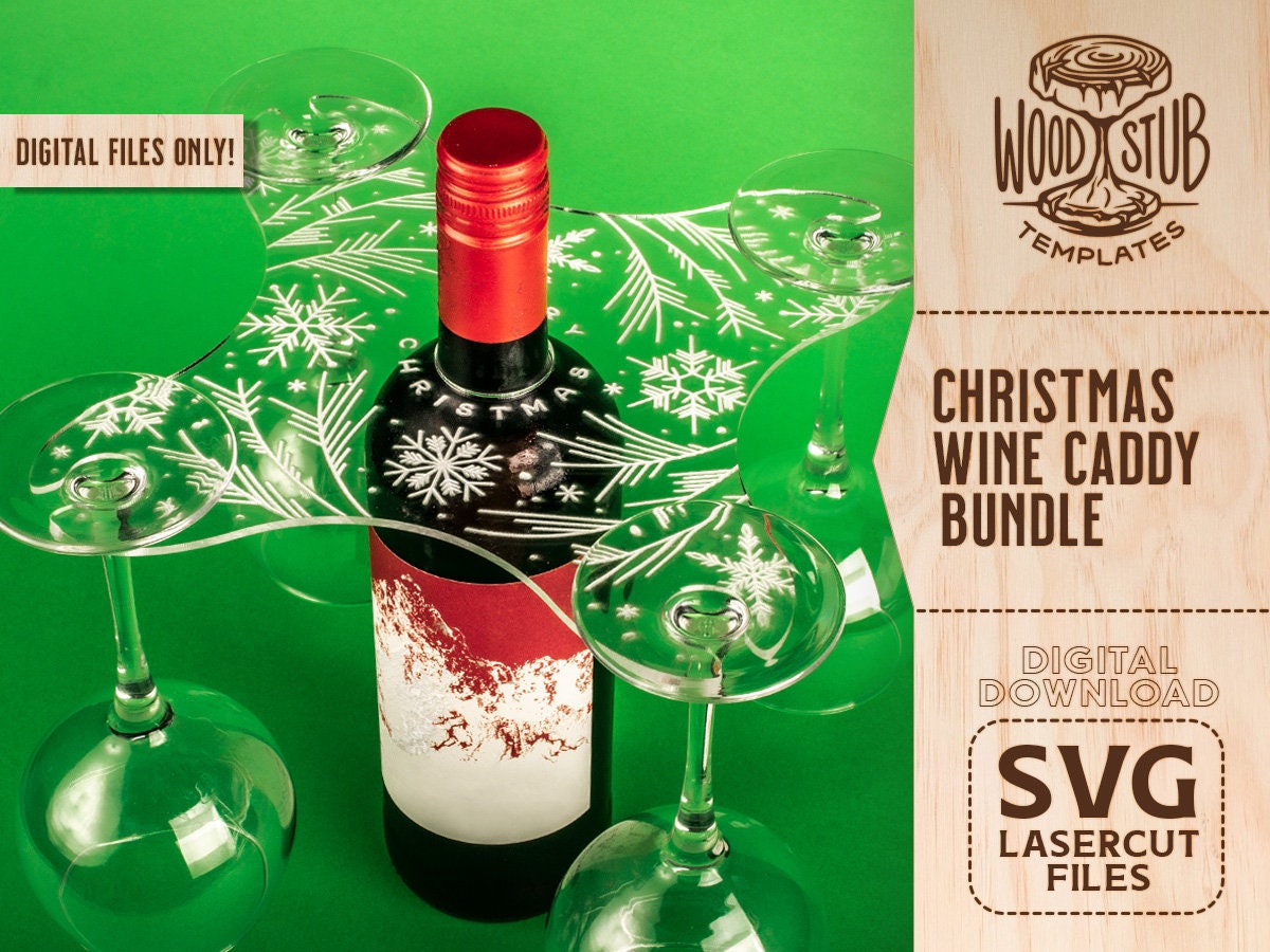 Wine Caddy SVG Bundle Wine Holder SVG Wine Glass Holder - Etsy