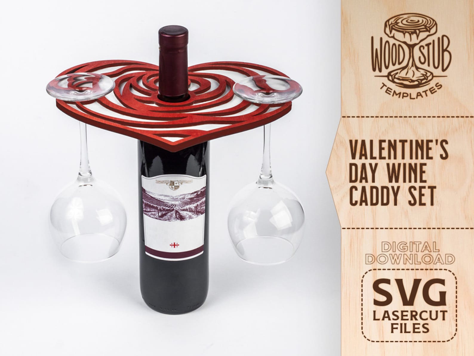 Wine Caddy SVG Bundle Wine Holder SVG Wine Glass Holder - Etsy