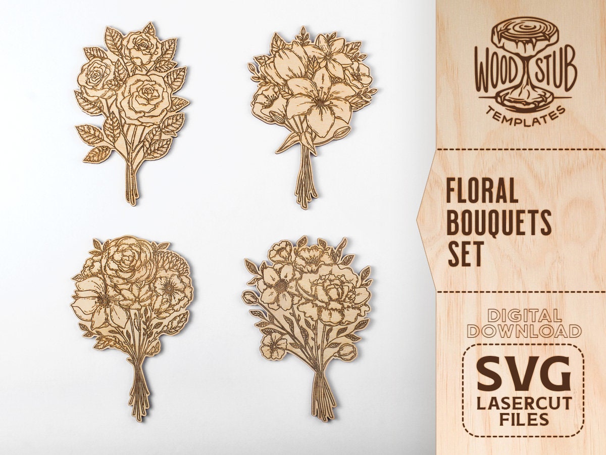 Floral Bouquet SVG Flower Glowforge Svg Mothers Day SVG - Etsy