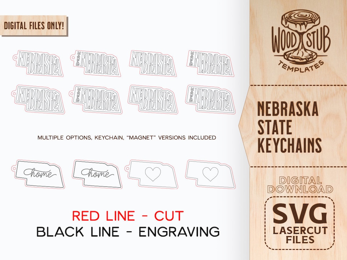 Nebraska SVG, Nebraska Keychain SVG, Nebraska Glowforge SVG, Nebraska ...