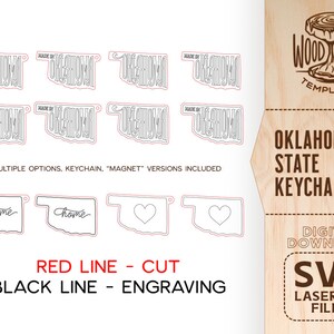 Oklahoma SVG, Oklahoma Keychain SVG, Oklahoma Glowforge SVG, Oklahoma ...