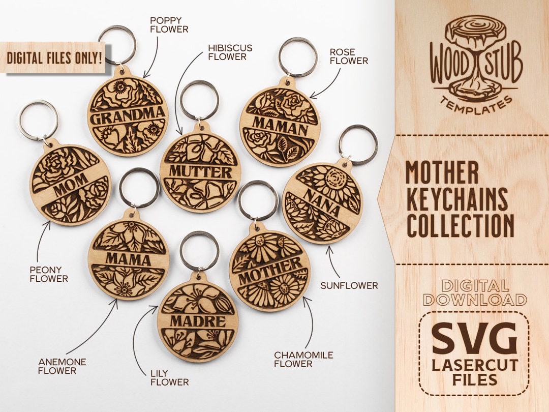 Mothers Day SVG Mom SVG Mom Keychain SVG Keychain Svg - Etsy