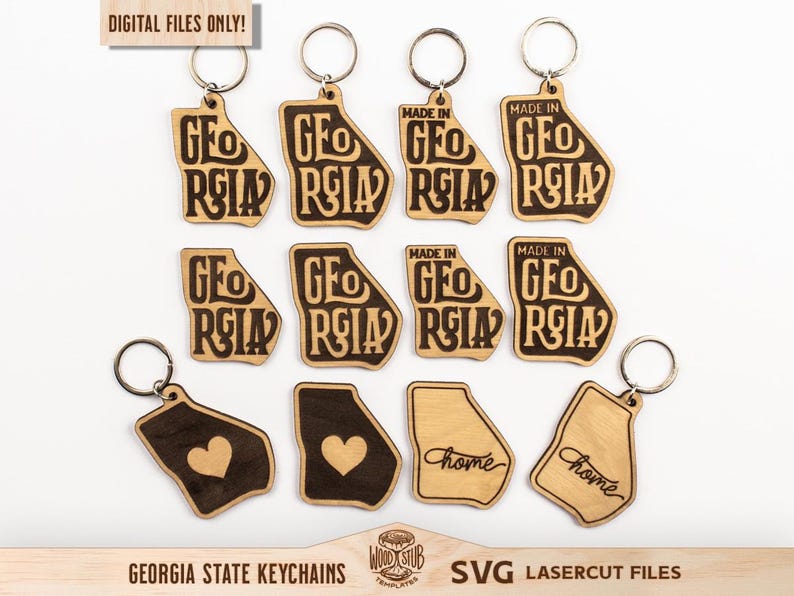 Georgia Keychain SVG: Laser Cut Files (digital Download) - Etsy