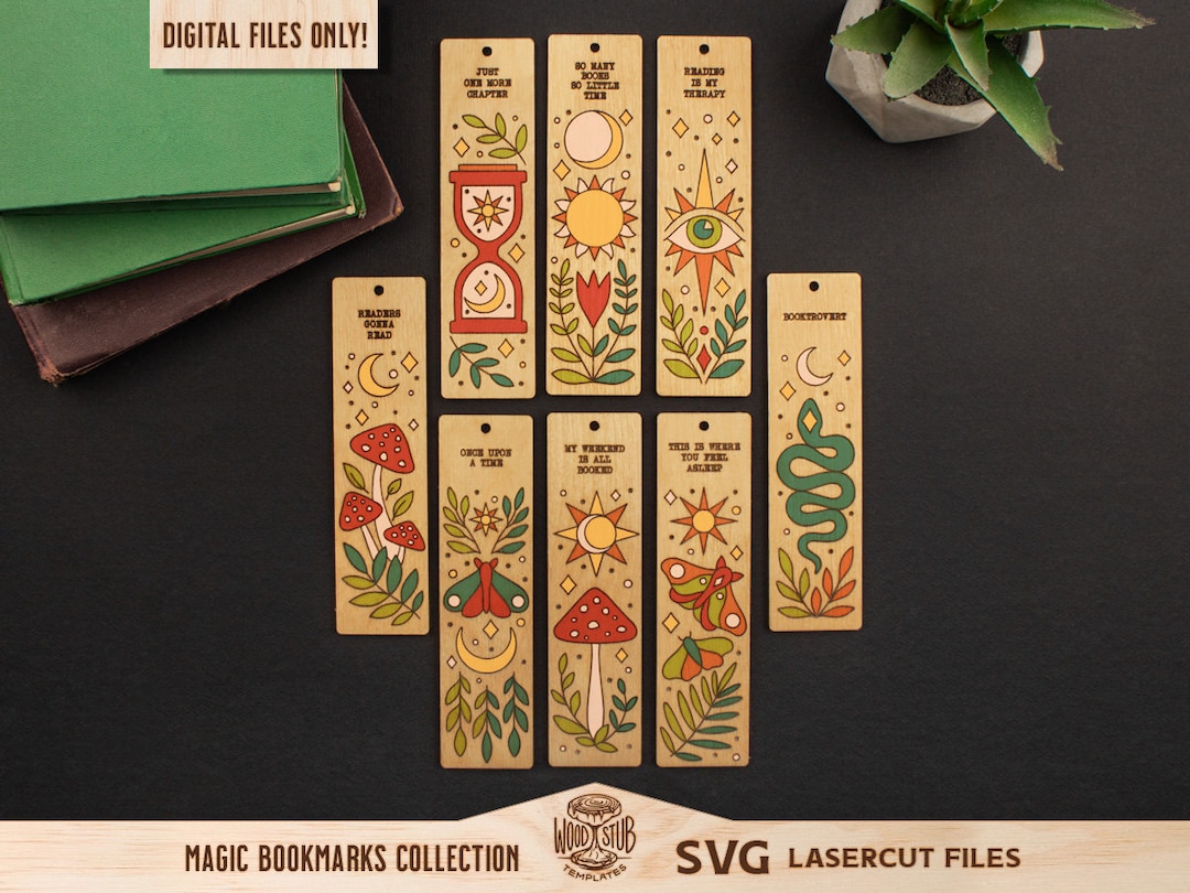 Bookmarks Bundle SVG, Bookmark SVG, Bookmark Laser File, Bookmark ...
