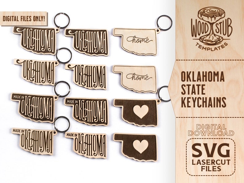 Oklahoma SVG Oklahoma Keychain SVG Oklahoma Glowforge SVG - Etsy
