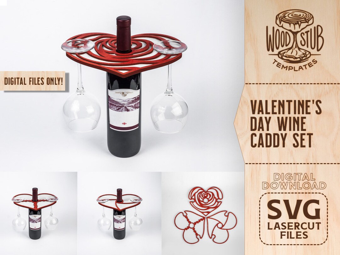 Wine Caddy SVG Bundle Wine Holder SVG Wine Glass Holder - Etsy