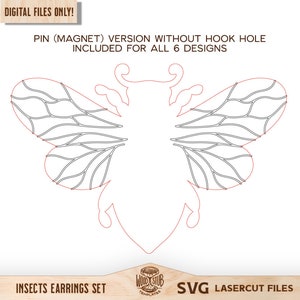 Insects Earrings SVG, Earrings SVG, Bee Earrings Svg, Moth Earrings Svg ...