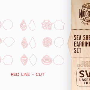 Sea Shell Earrings SVG, Earrings SVG, Earrings Laser File, Earrings ...