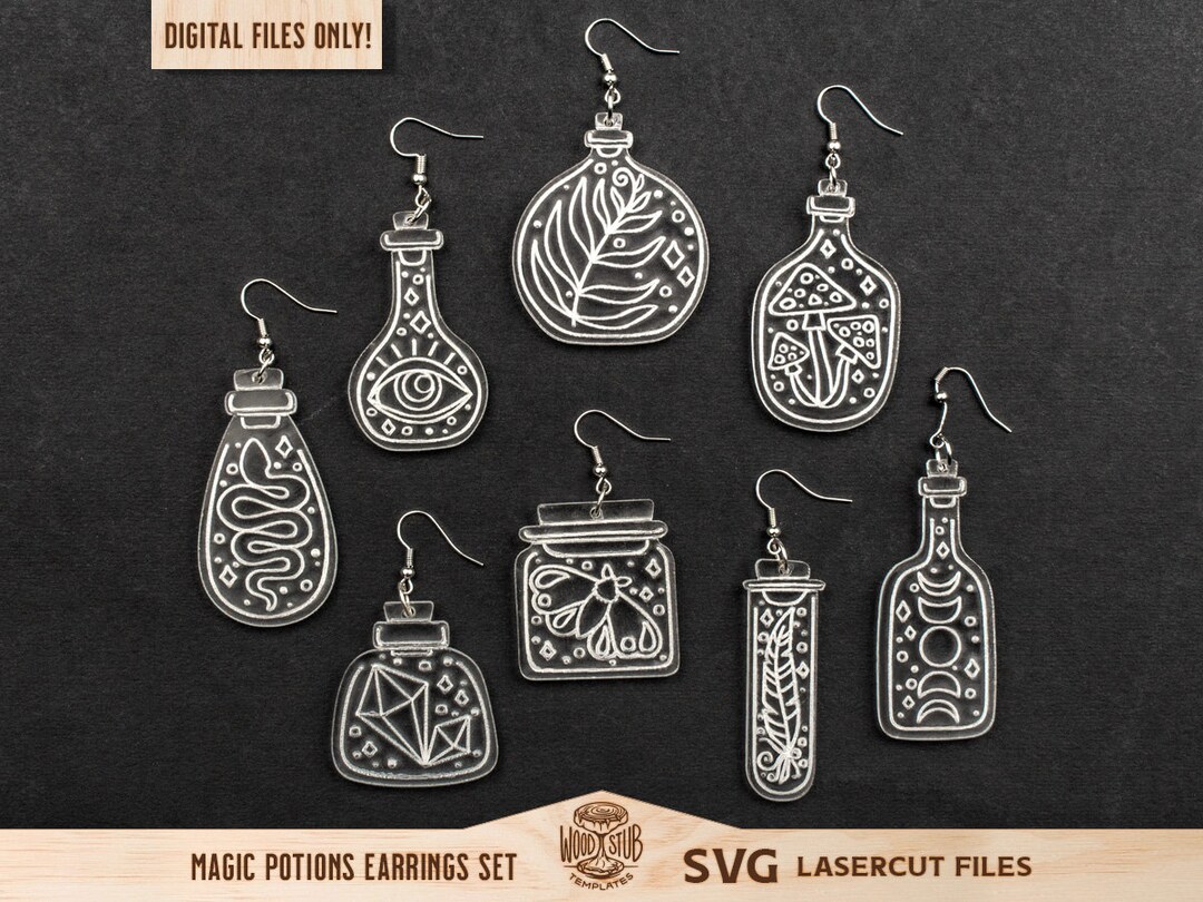 Magic Earrings SVG, Earrings SVG, Magical Earrings, Glowforge Earrings ...