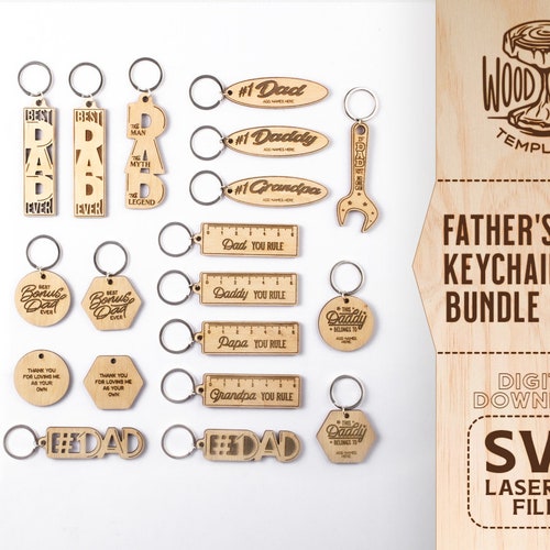 Fathers Day Keychain Bundle SVG Dad Keychain SVG Fathers - Etsy