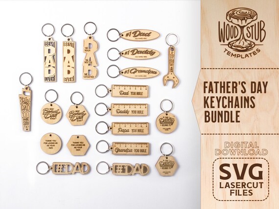Fathers Day Keychain Bundle SVG Dad Keychain SVG Fathers | Etsy Canada