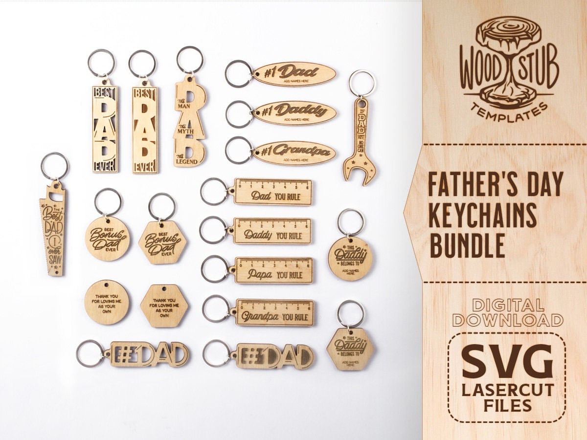 Fathers Day Keychain Bundle SVG Dad Keychain SVG Fathers - Etsy