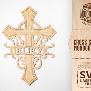 Cross SVG Cross Monogram SVG Split Letter Cross Cross Split - Etsy