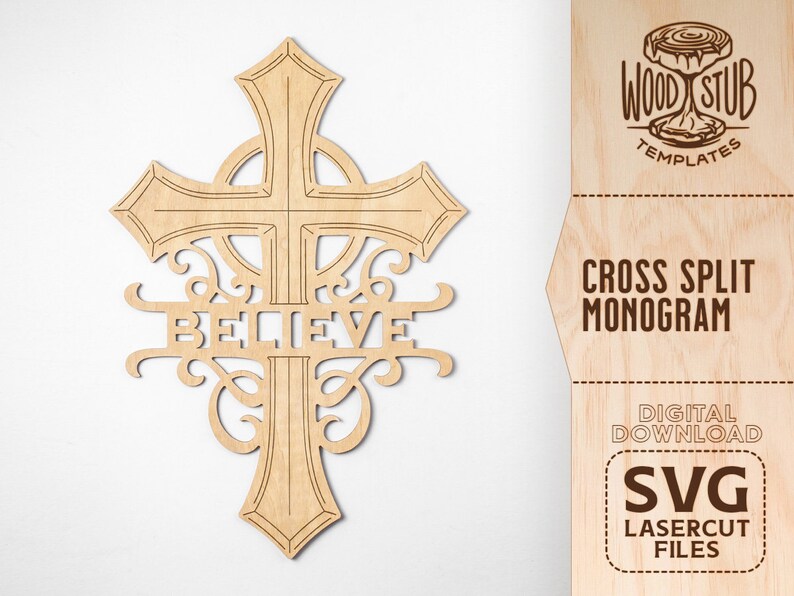 Cross SVG Cross Monogram SVG Split Letter Cross Cross Split - Etsy