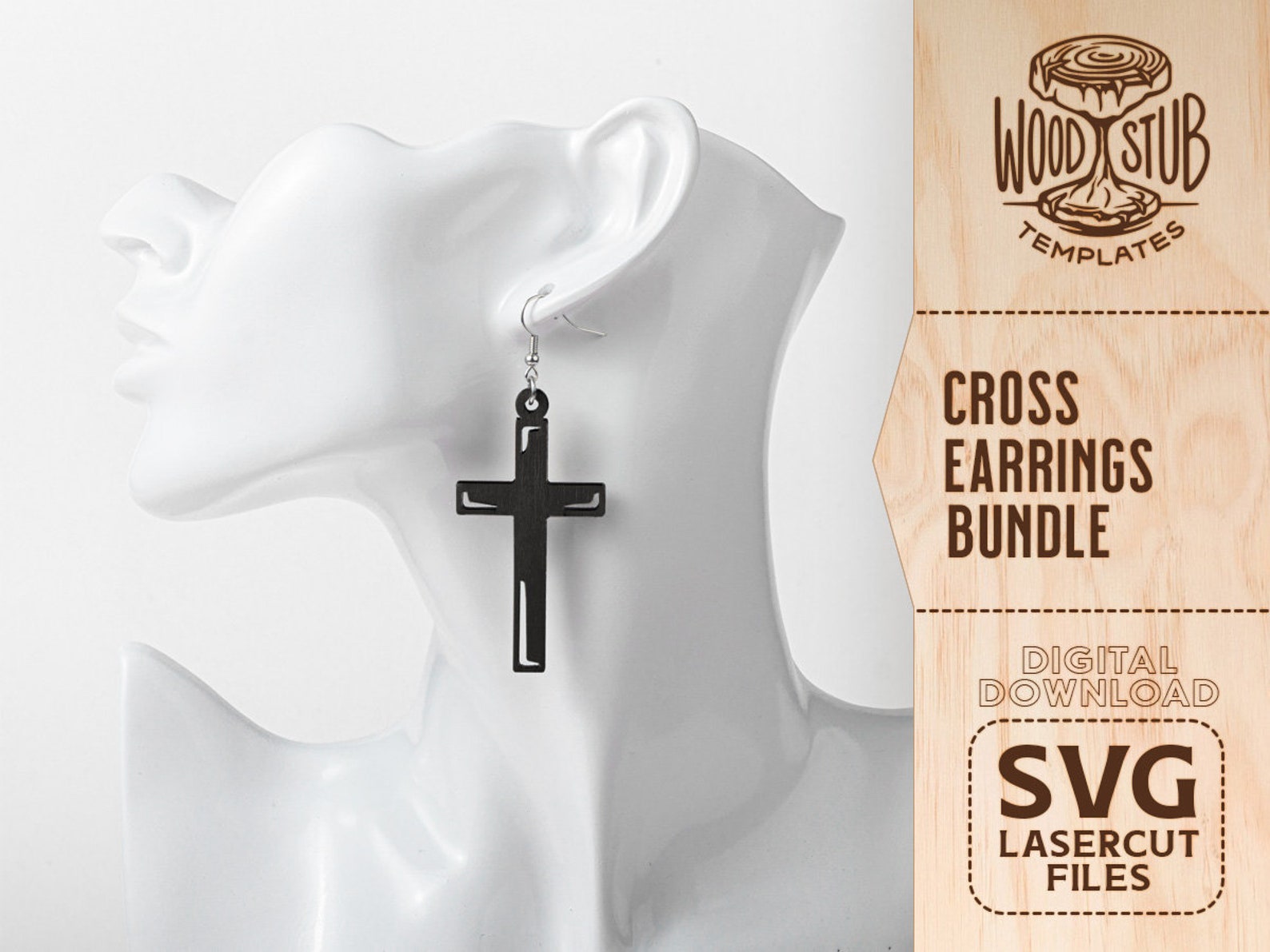 Cross Earrings SVG, Earrings SVG, Cross Earrings Bundle, Cross Earring ...