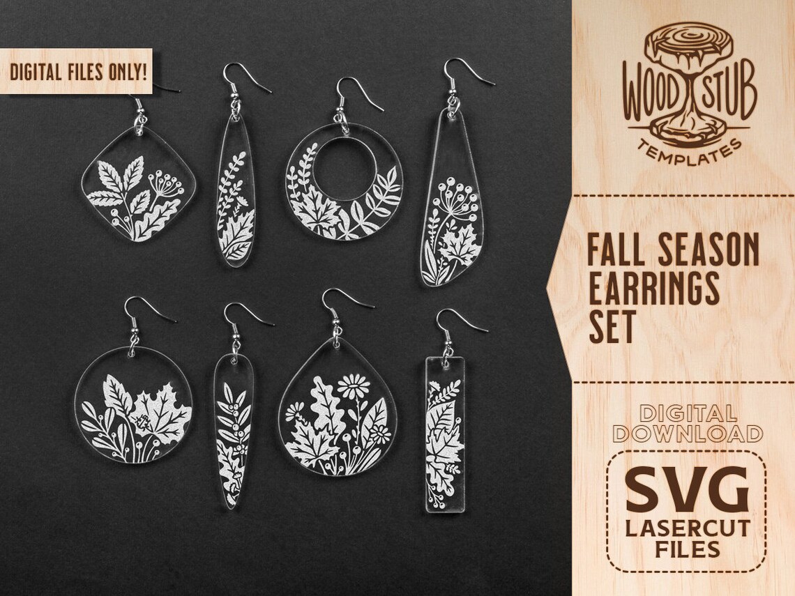 Fall Earrings SVG Fall Earrings Earrings SVG Flower - Etsy