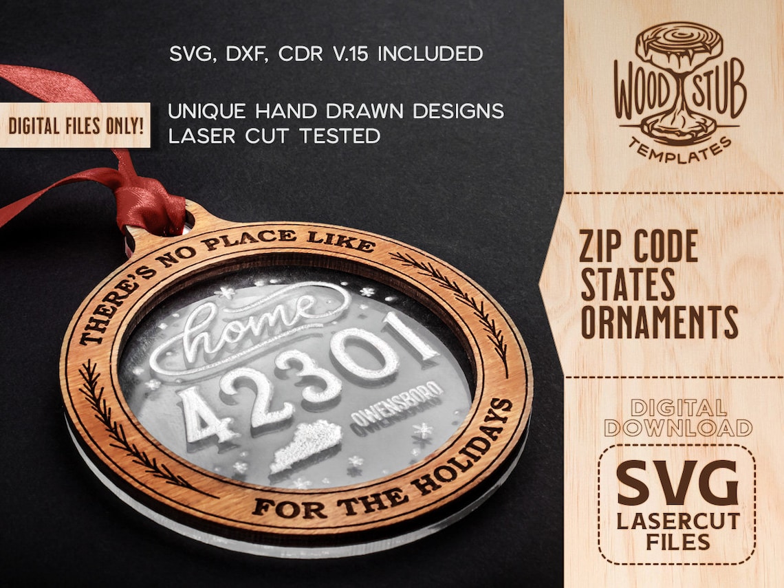 Custom Zip Code SVG Zip Code Ornament Family Ornament SVG | Etsy