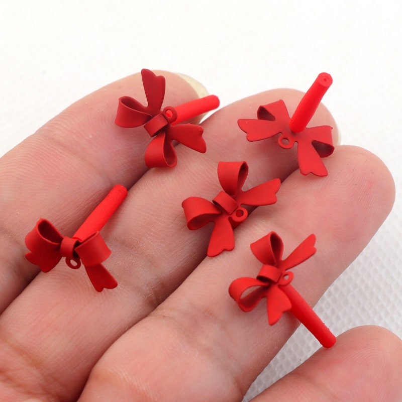 Red Snowflake Stud Earrings - Etsy UK