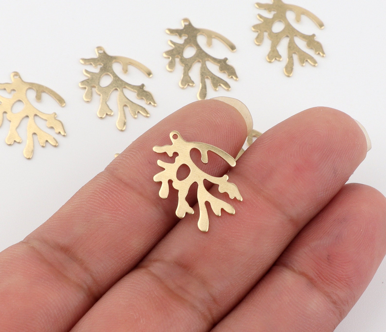 Raw Brass Seaweed Earring Connector: Jewelry Supply (15.5mm*20mm) - Etsy