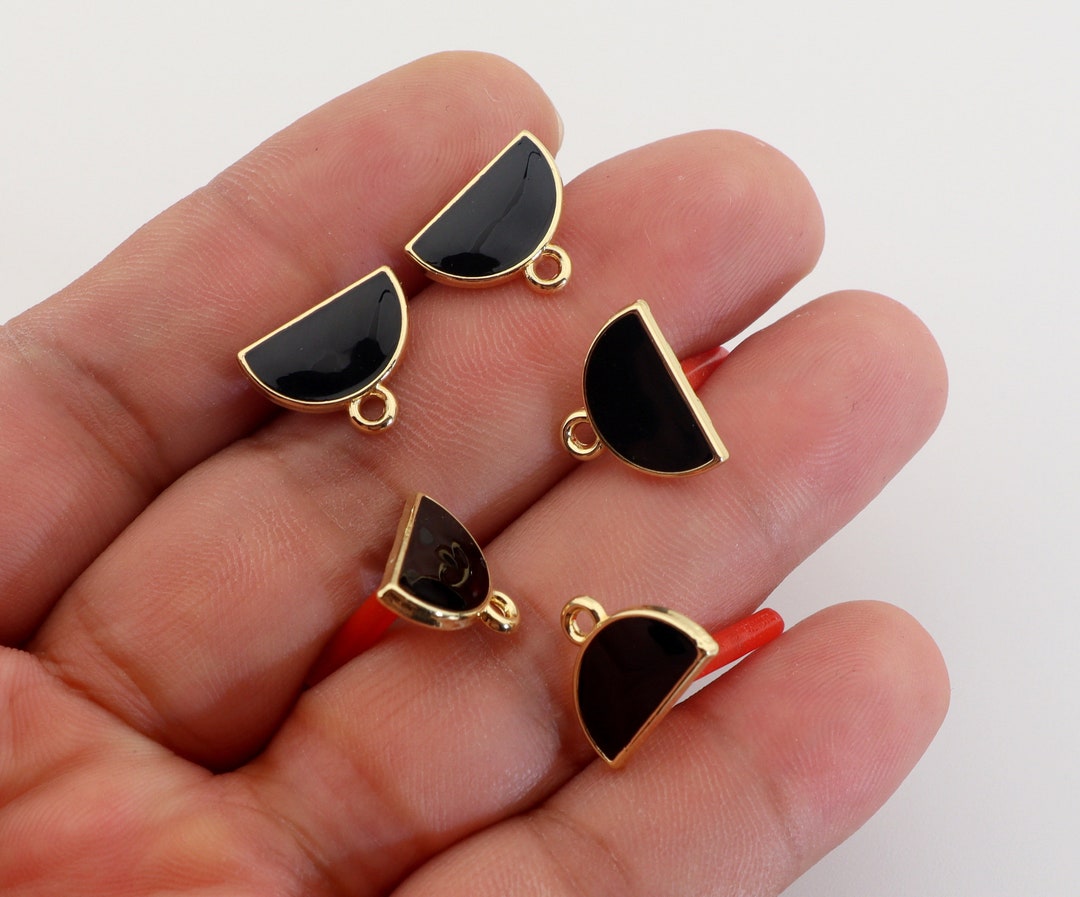 Gold Plated Alloy D-shape Earring Charms (14mm) - Etsy
