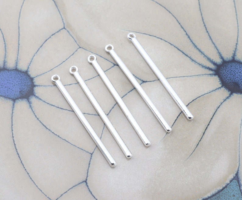 Silver Plated Alloy Stick Earring Connector: Jewelry Supply (42mm) - Etsy