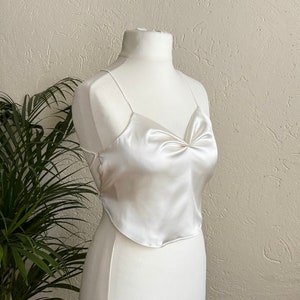 Blanche Made to Order Pure White Silk Backless Strap Top - Etsy