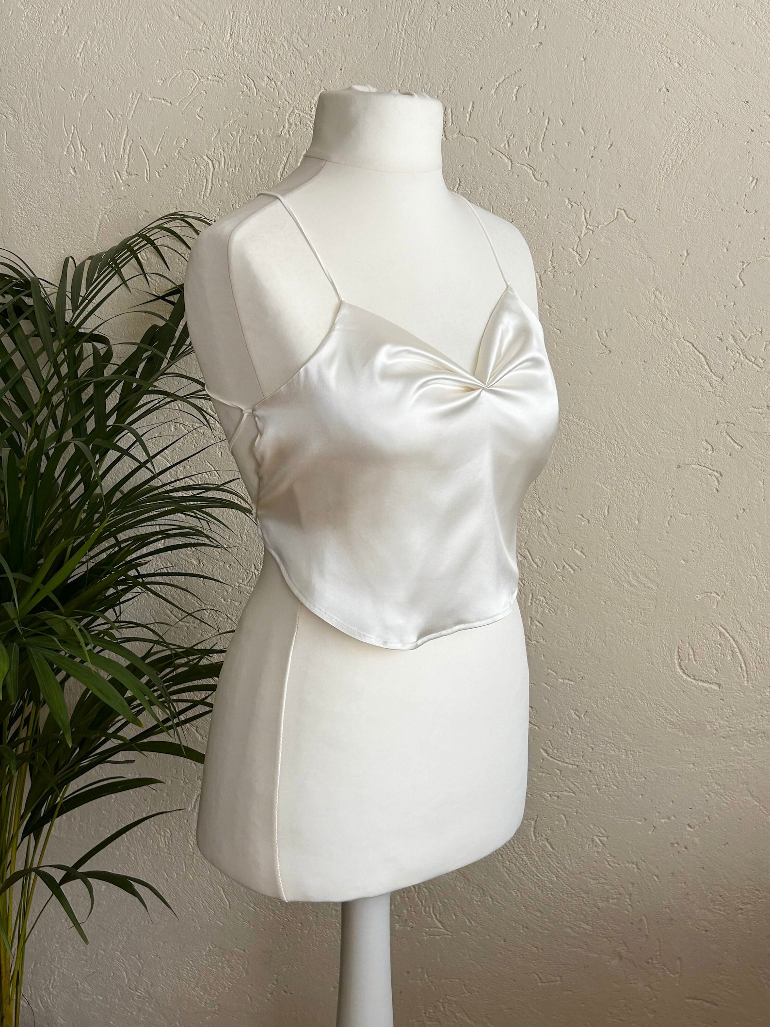 Blanche Made to Order Pure White Silk Backless Strap Top - Etsy