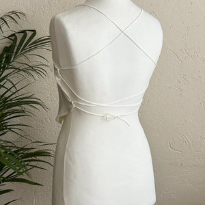 Blanche Made to Order Pure White Silk Backless Strap Top - Etsy