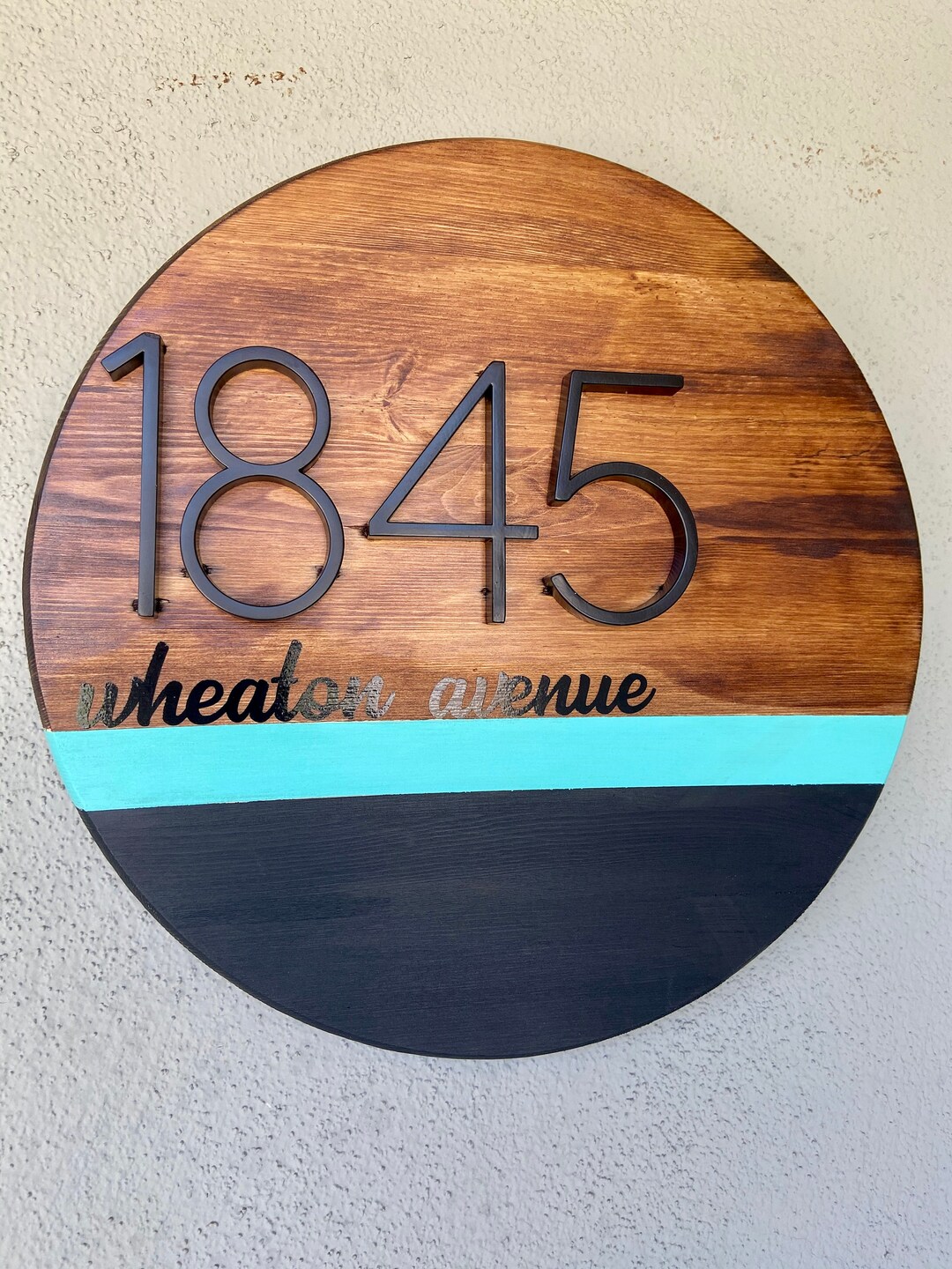 Modern, Round Address Sign - Etsy
