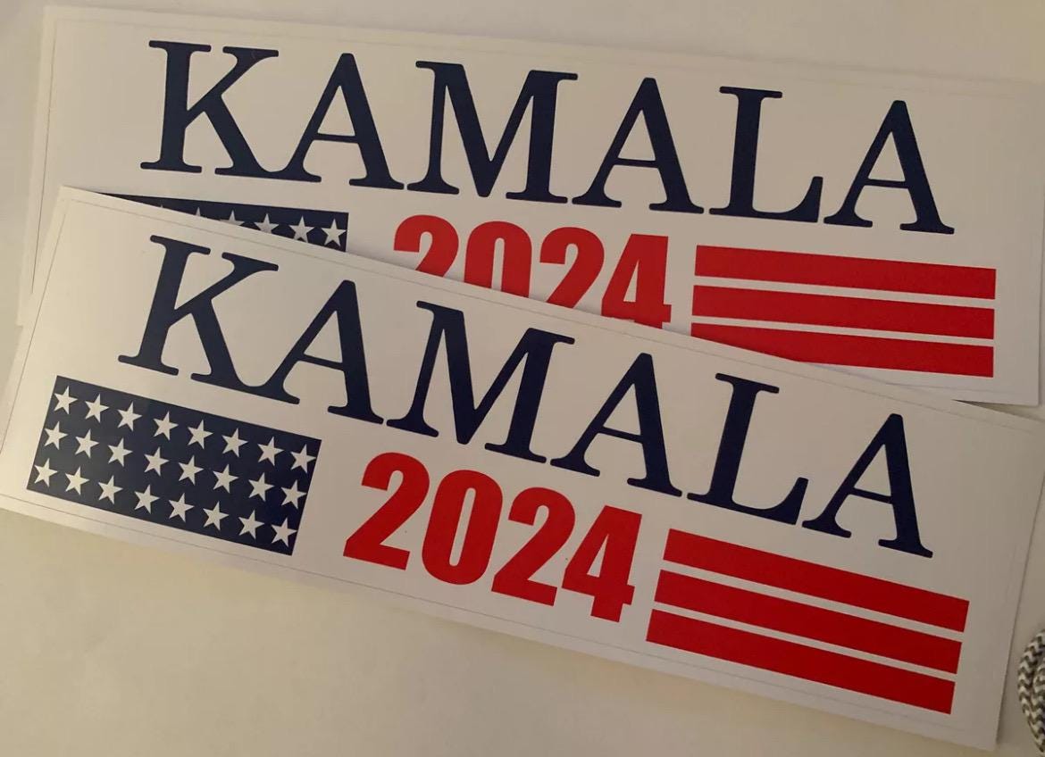 Kamala Harris 2024 Bumper Stickers (2 Stickers) - Etsy