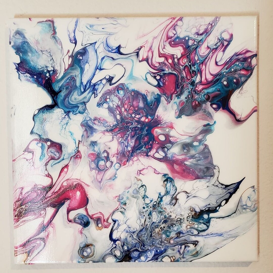 Bloom Acrylic Abstract Fluid Painting on Canvas - Etsy