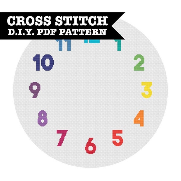 Cross Stitch Clock - Etsy