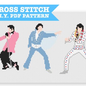 Eras of Elvis -- DIY PDF Cross Stitch Pattern - Etsy