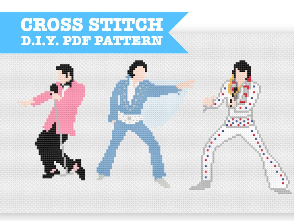 Eras of Elvis -- DIY PDF Cross Stitch Pattern - Etsy