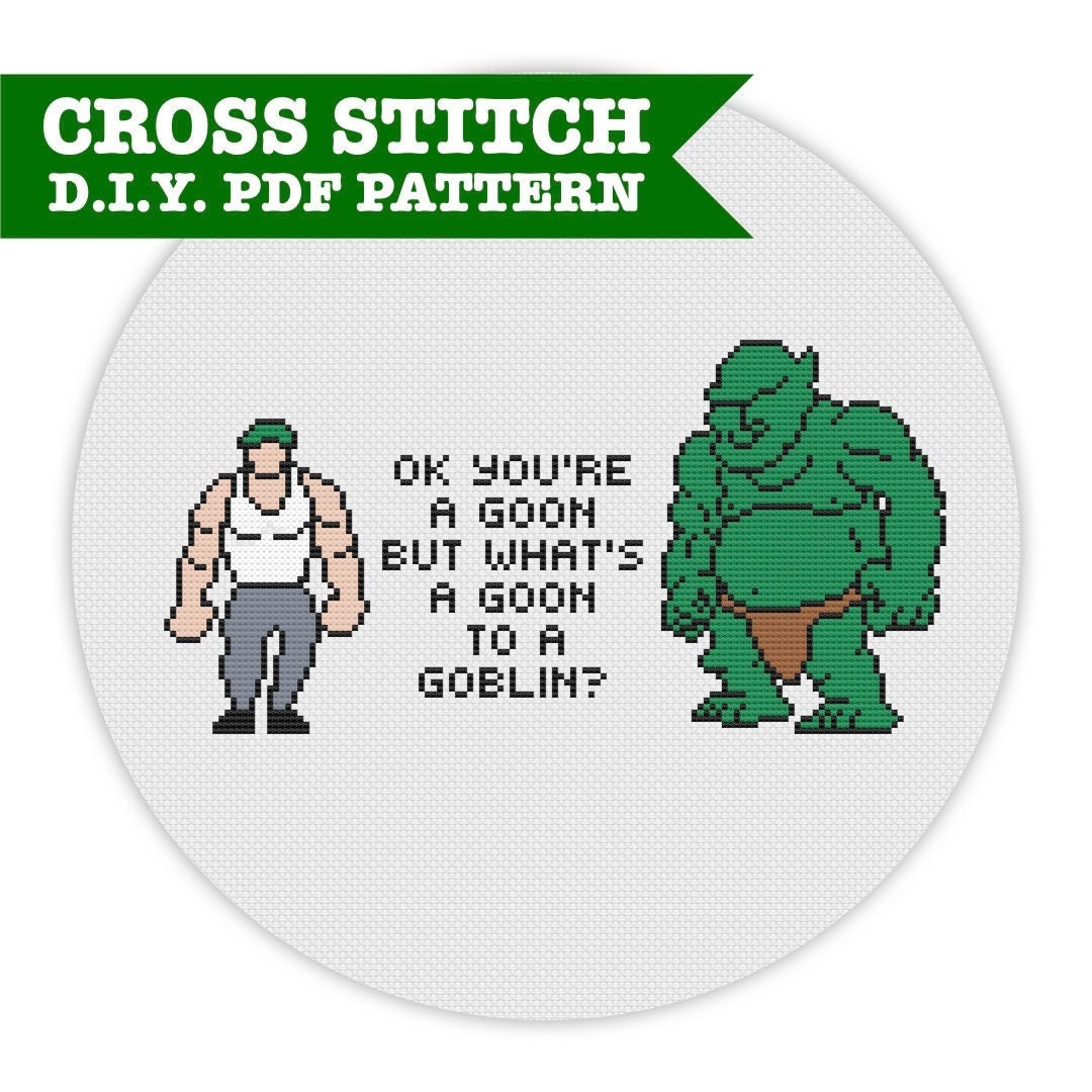 Goon to a Goblin -- DIY PDF Cross Stitch Pattern - Etsy