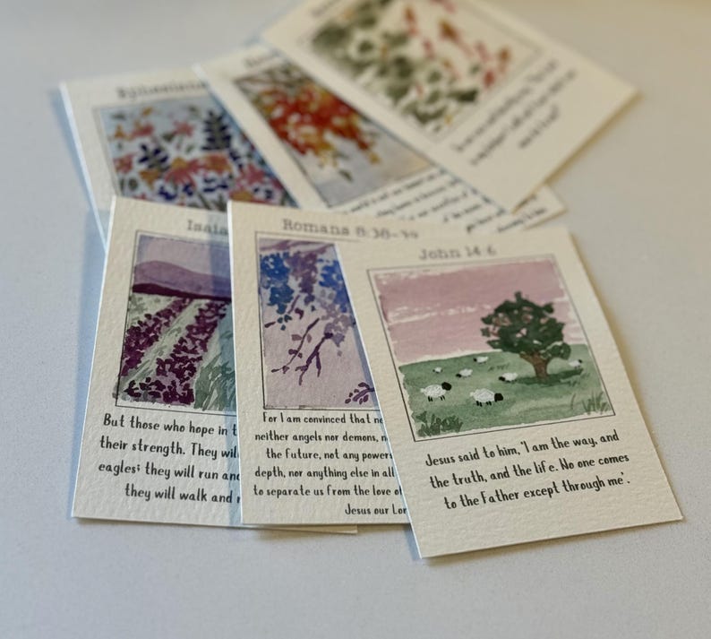 Bible Verse Cards – Watercolor Scripture, Color Your Own Devotional Set ...