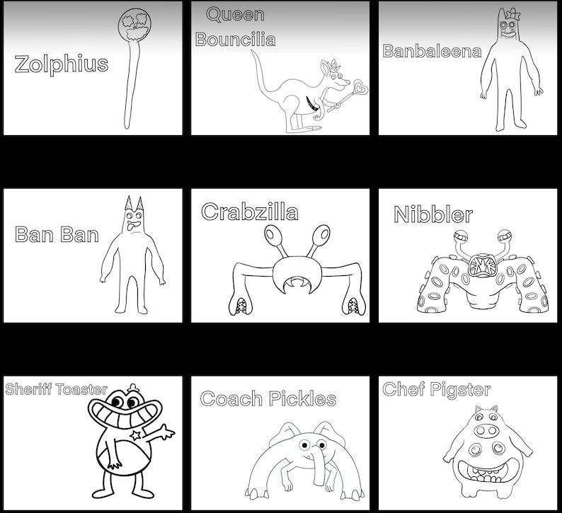 Garten of Ban Ban Coloring Pages - Etsy