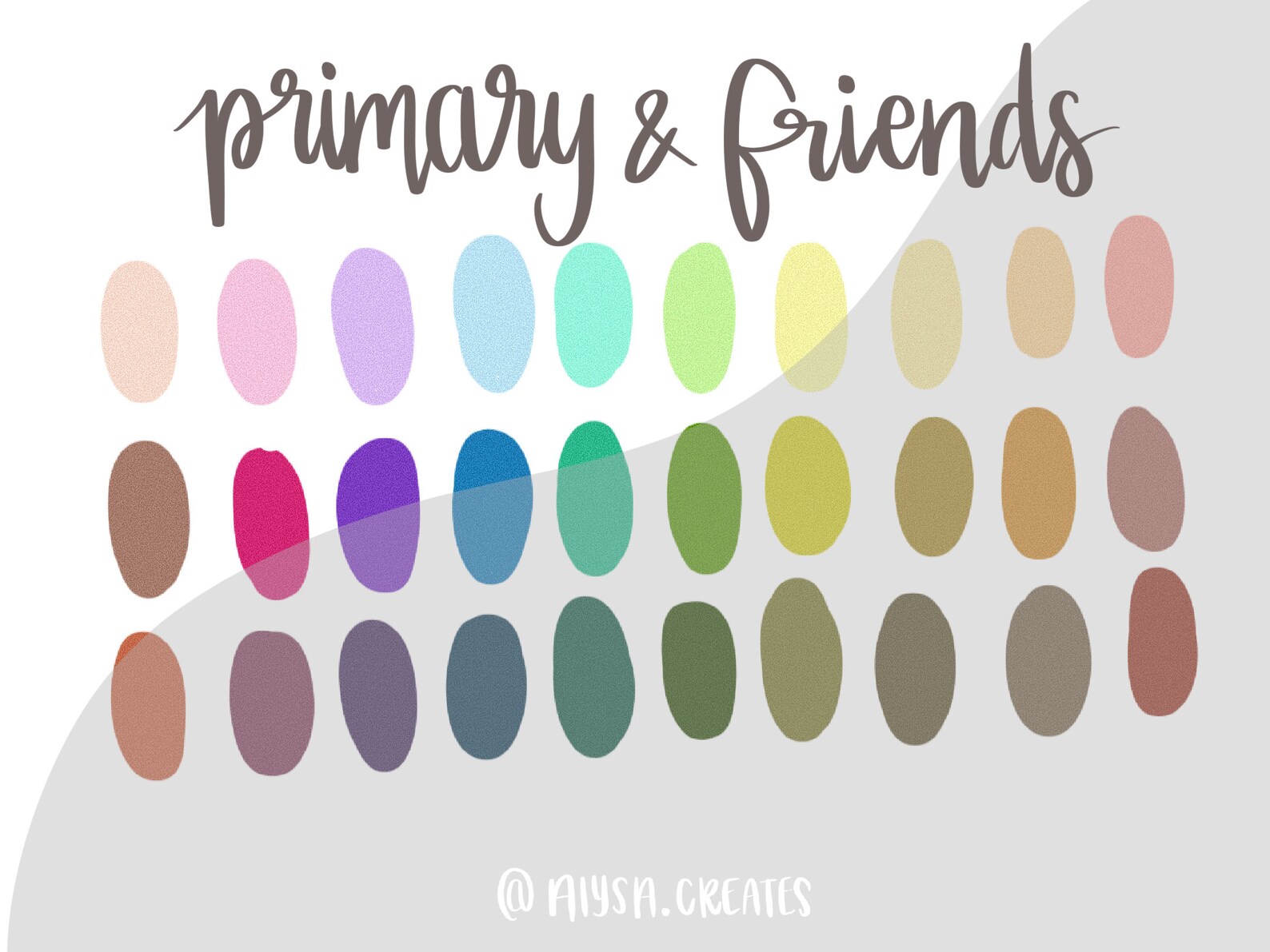 Primary & Friends Color Palette Digital Procreate Color Palette ...