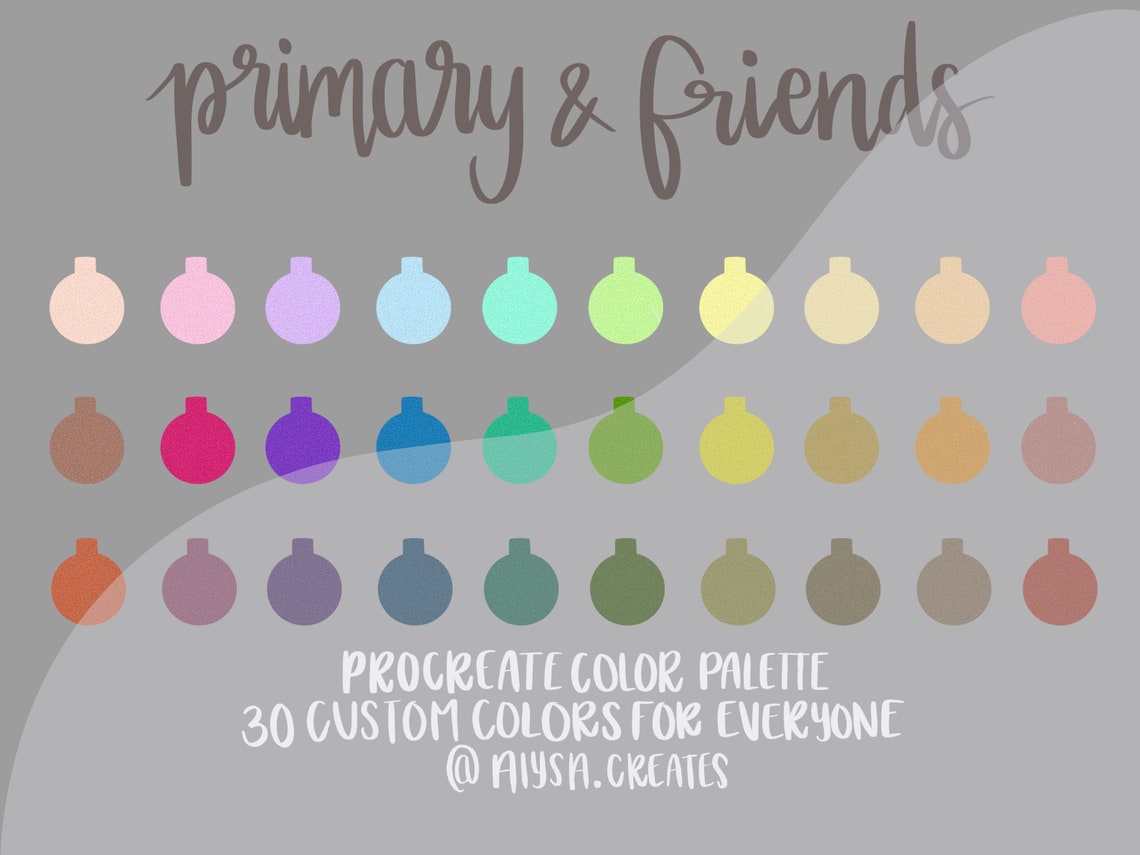 Primary & Friends Color Palette Digital Procreate Color | Etsy
