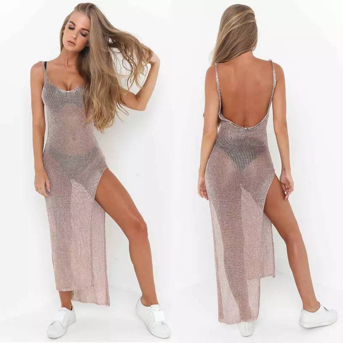 Sheer Bodycon Beach Dress Sexy Stretchy Summer Dress Etsy
