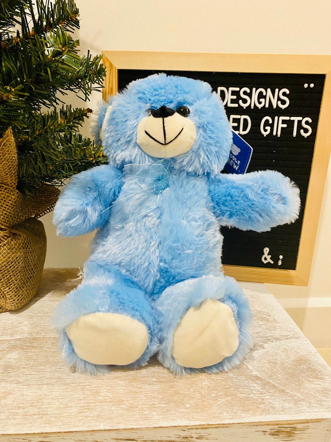 Personalised Baby Blue Teddy Bear Baby Gift Baby | Etsy