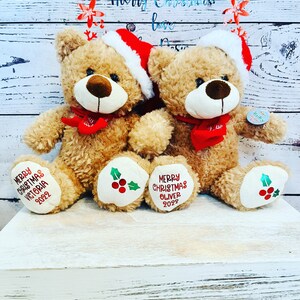 Personalised Christmas Teddy Bear, Baby's First Christmas, Christmas ...