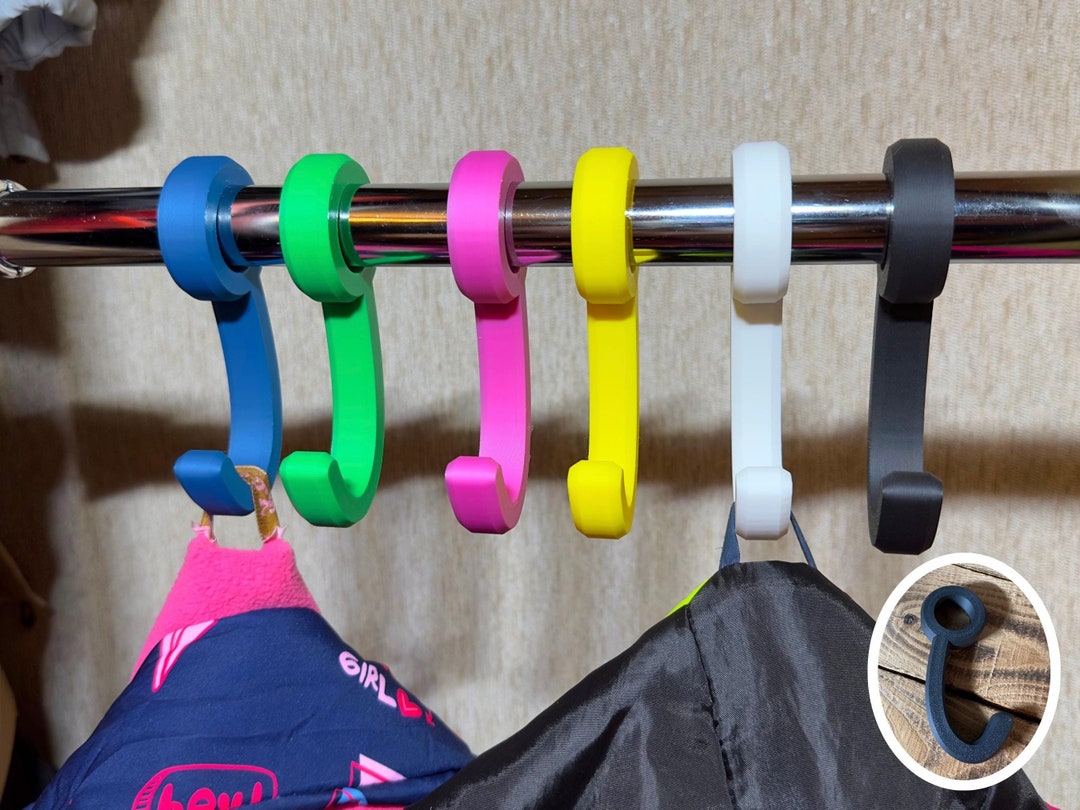 Multicolor Closet Rod Hook – Backpack & Purse Hanger – 3D Printed ...
