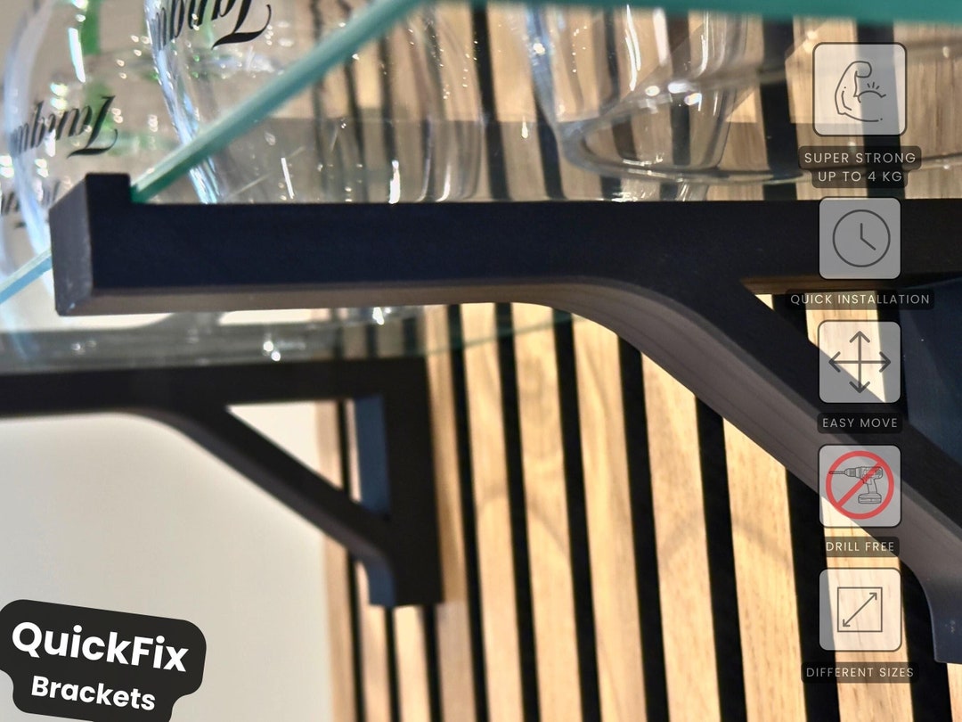 Acoustic Panel Shelf Brackets | No-drill Installation | Holds Over Than ...